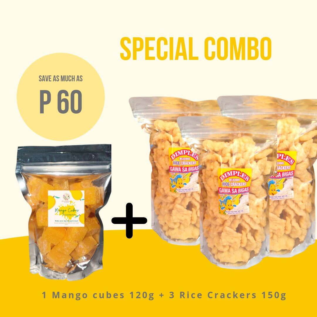 dimple rice crackers + mango Cubes (special combo) | Lazada PH