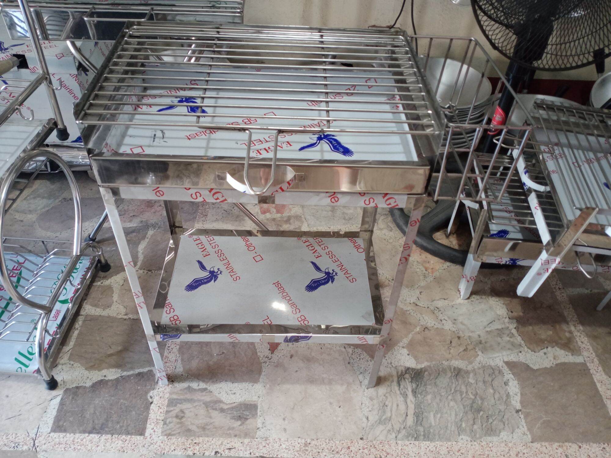 stainless Barbeque grill / ihawan w stand and pull of tray and lagayan ...