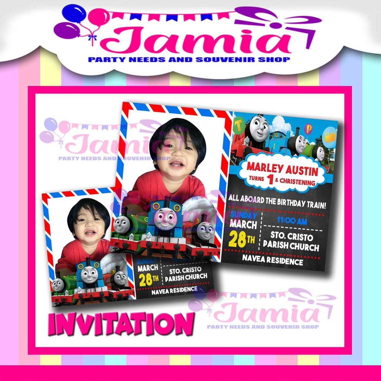 Thomas and Friends Personalized Birthday/Christening Invitation | Lazada PH