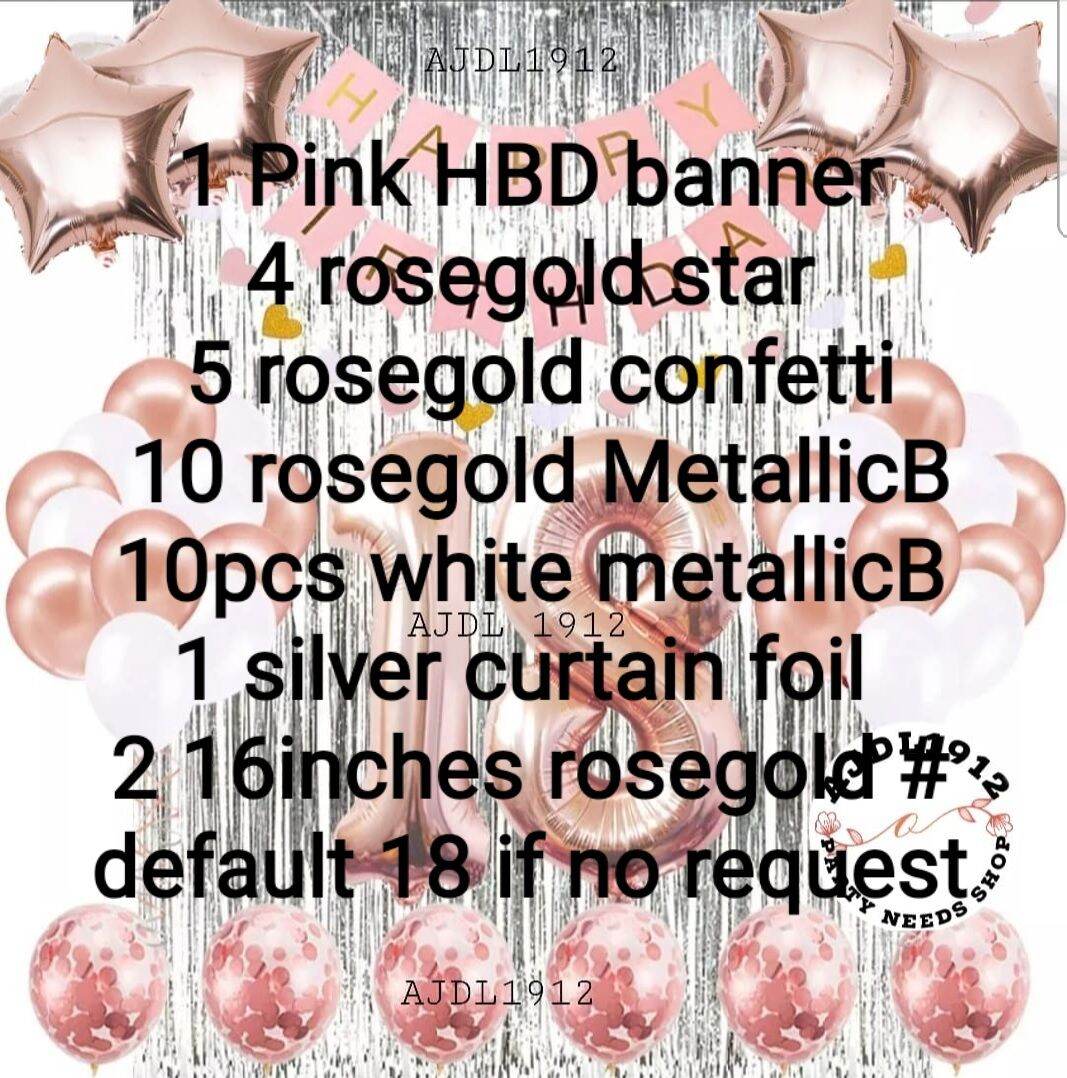 Rose Gold Birthday Package #8w8818 {pls See descriptions] | Lazada PH