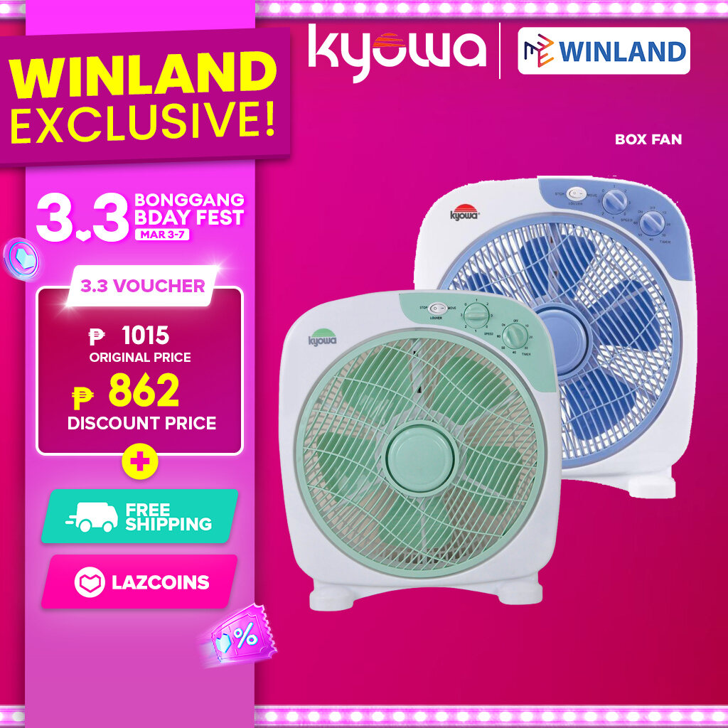 Kyowa by Winland 12" Box Fan Electric Fan with Timer KW-6914 | Lazada PH