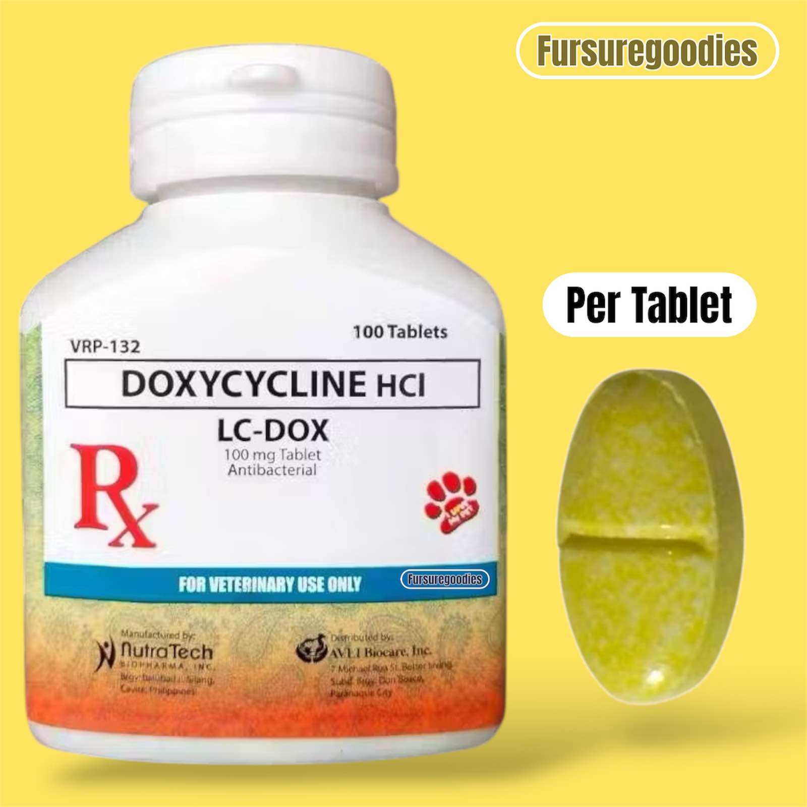 Lc dox Tablets Antibacterial 100mg for Pet ( SOLD PER 1 TABLET ) 2027 ...