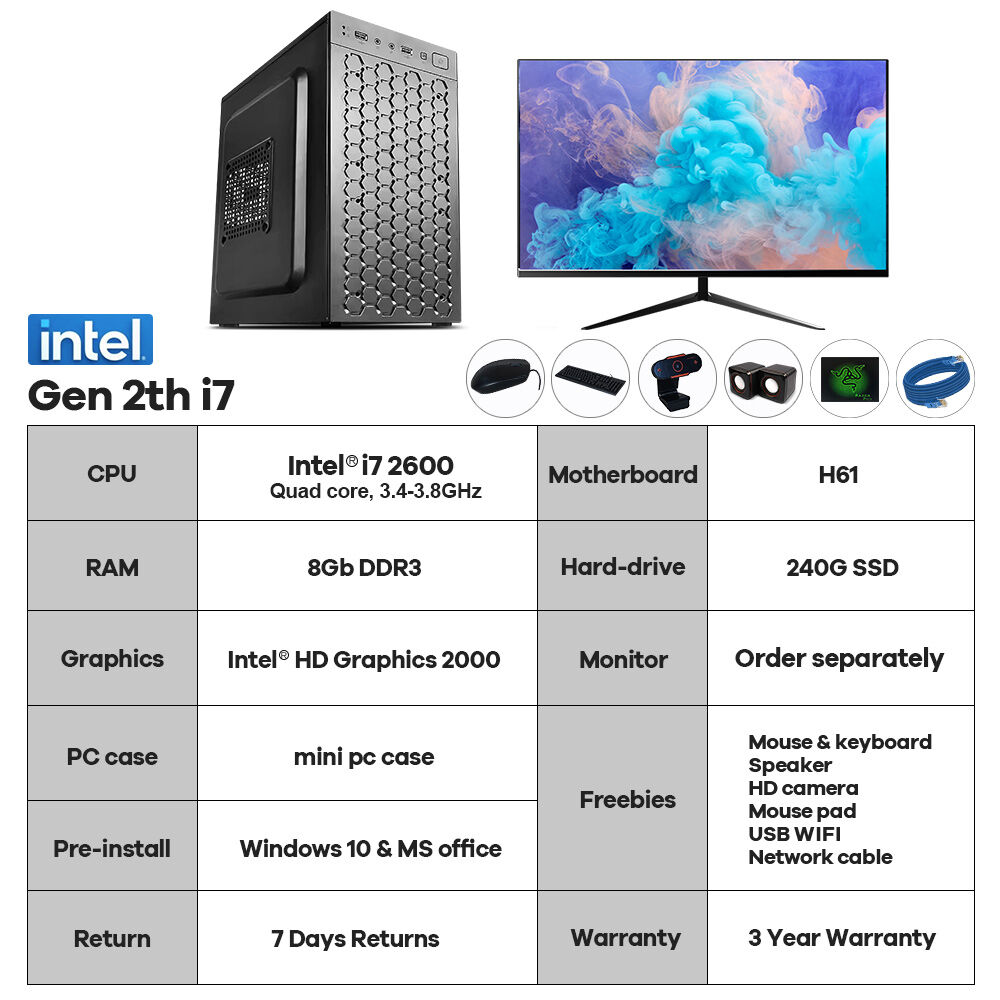 Intel Core i7 All series Desktop Computer Full Set 13th gen i7 13700 ...