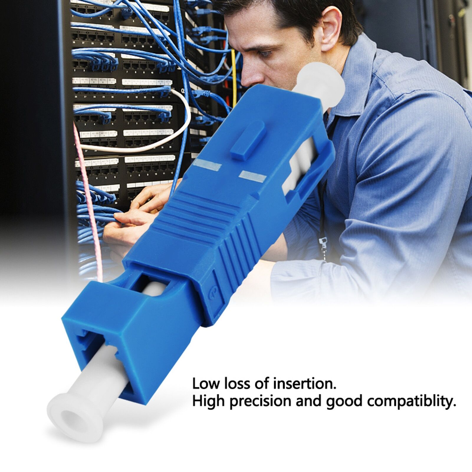 SC Male to LC Female Single Mode Fiber Optic Optical Adaptor Converter ...