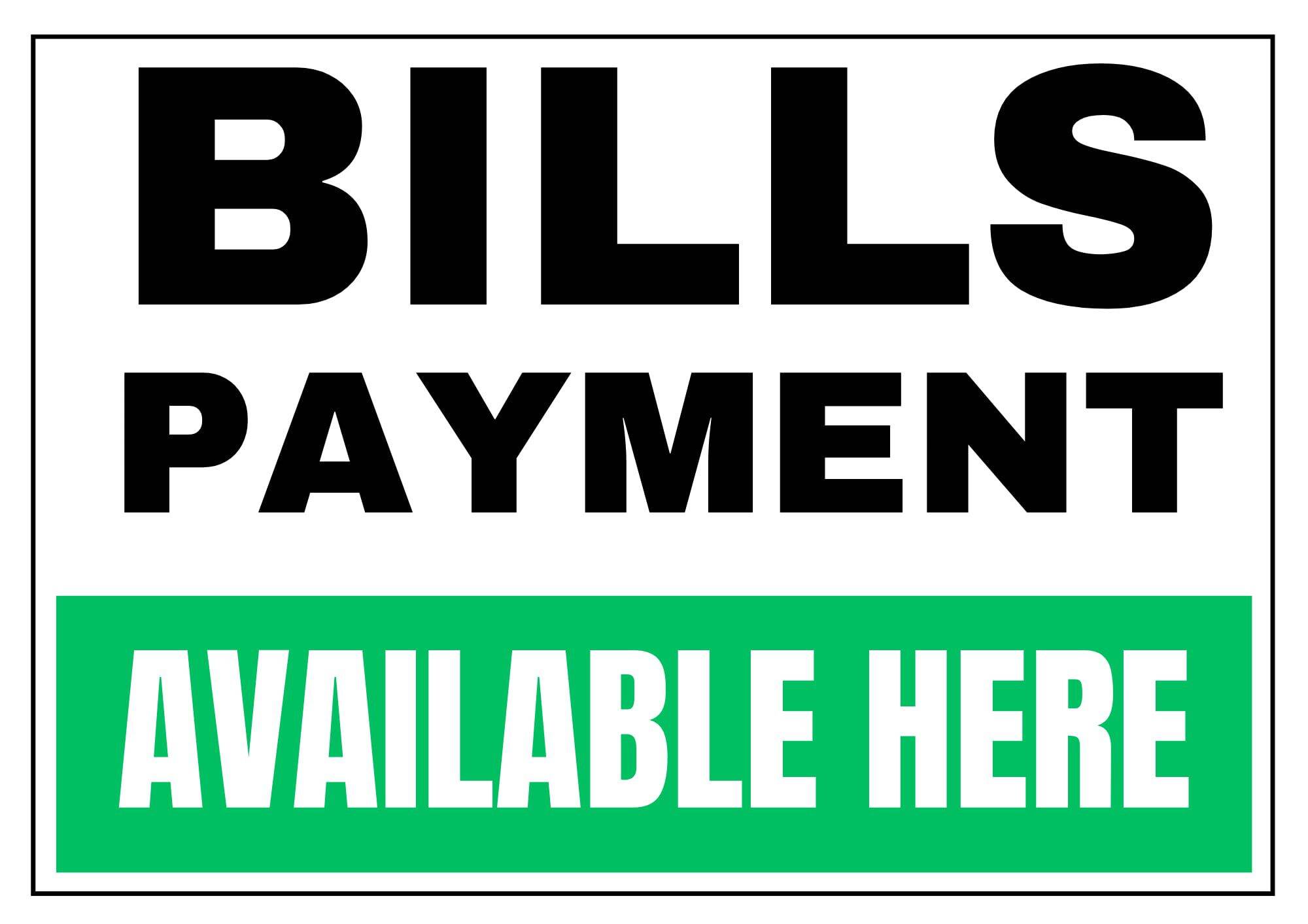 Bill Payment Available Here Signage A4 Size Laminated | Lazada PH