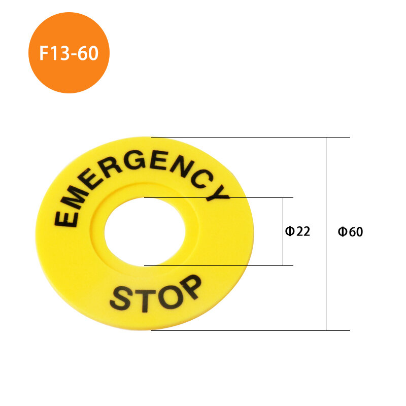 Emergency Stop Button Sign Yellow Sign Warning Ring Emergency Stop ...