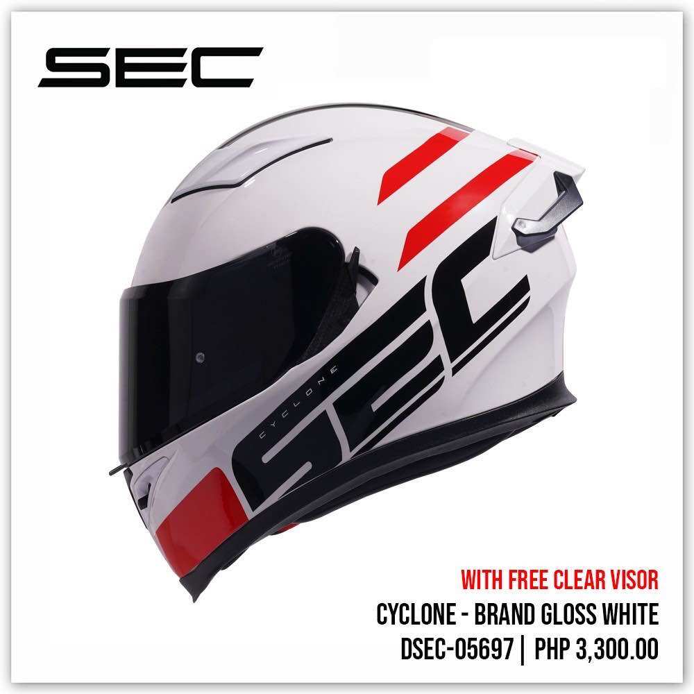 SEC challenger cyclone V3 full face dual visor helmet with FREE CLEAR ...