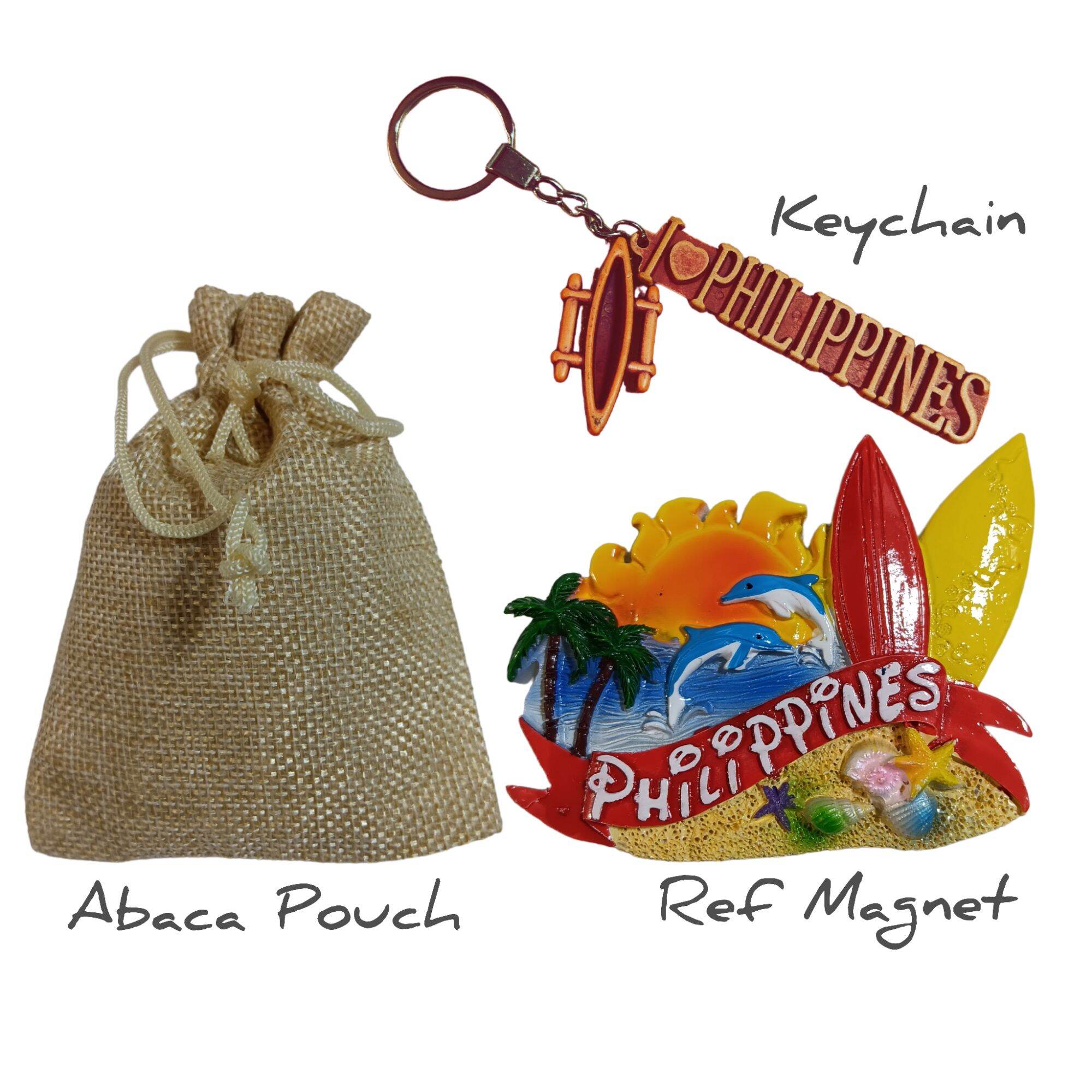 Philippine Souvenirs Jeepney Keychain and Ref Magnet with Abaca Pouch ...