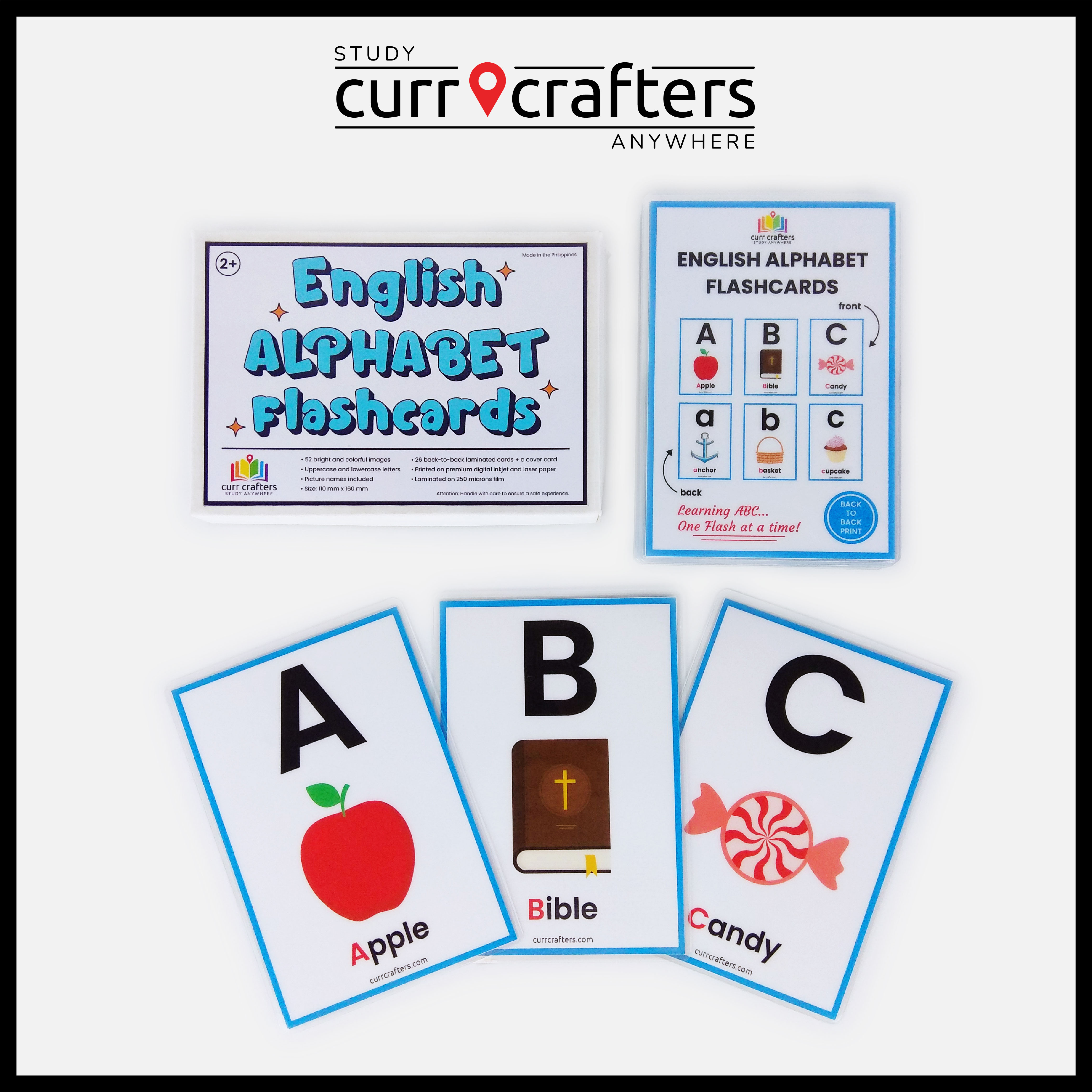 ENGLISH ALPHABET FLASHCARDS | Laminated, Visual Aid, For Daycare ...