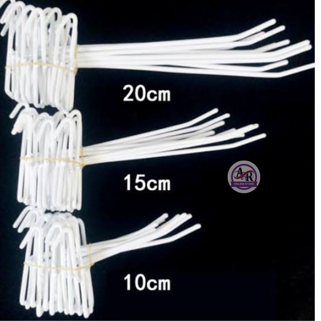 10/15/20/25/30cm 10pcs WIRE MESH HOOK SCREEN THICK KAPAL COATED/WHITE ...
