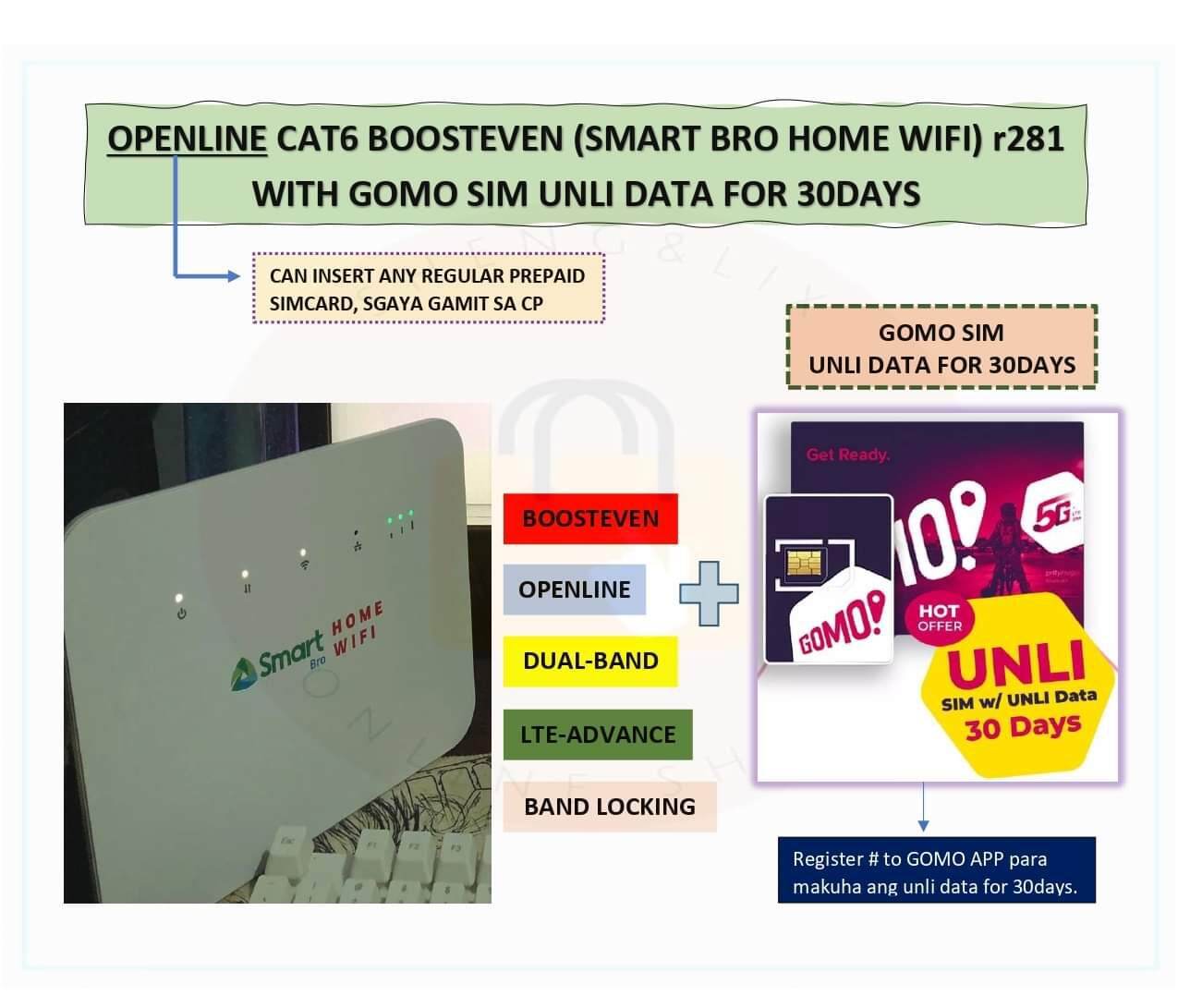 CAT6 BOOSTEVEN, OPENLINE (SMARTBRO HOME WIFI) r281 | Lazada PH