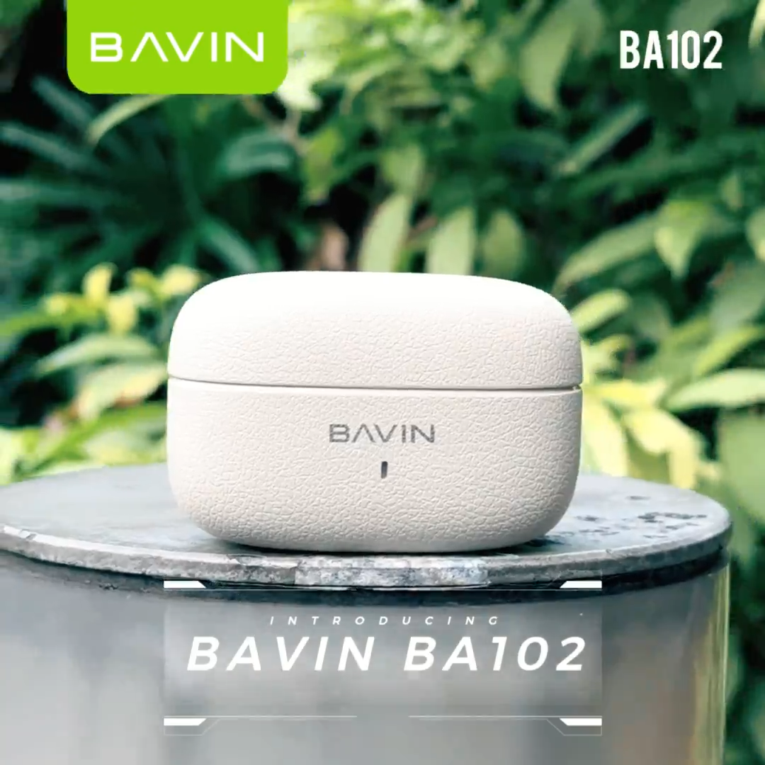 BAVIN BA102 Open-Ear TWS Bluetooth Clip Earbuds w/ LED Light & AI Smart ...