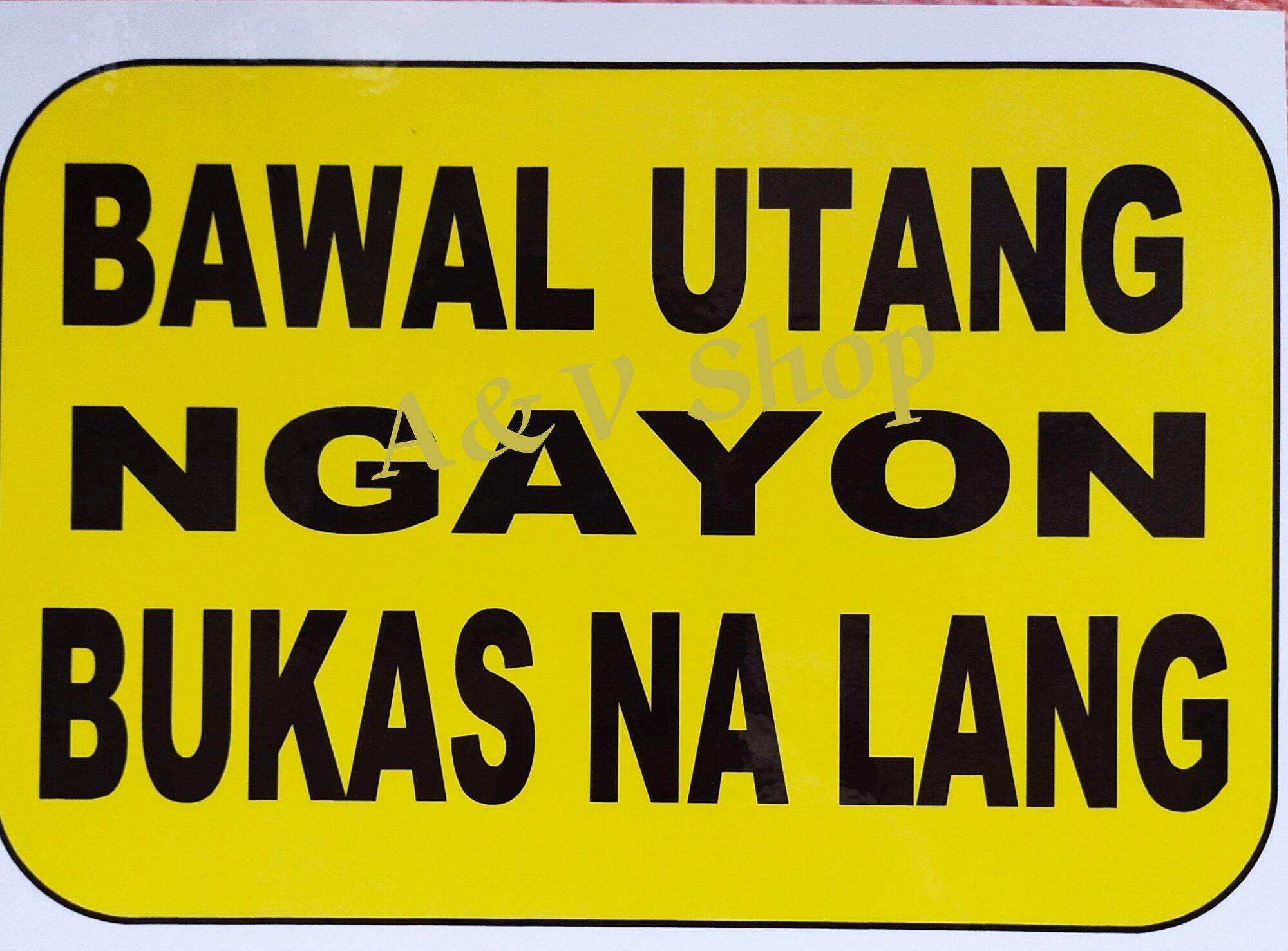 Laminated Tagalog Signage A4 Size | Lazada PH