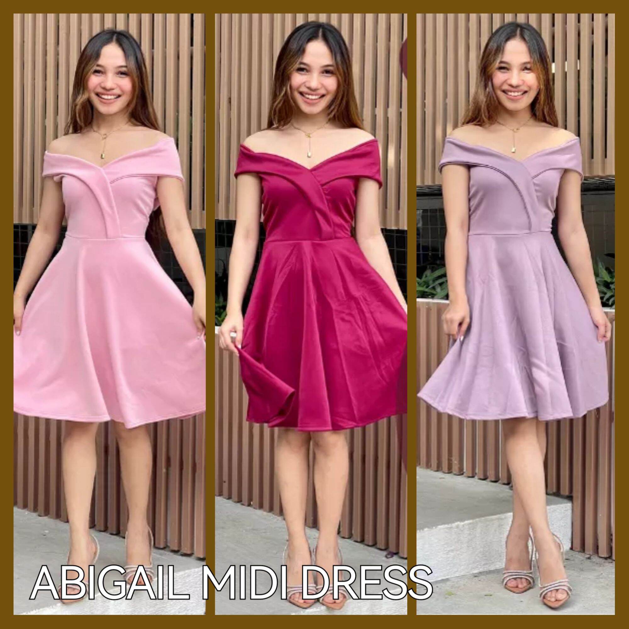 ABIGAIL FORMAL MIDI DRESS BRIDESMAIDS ENTOURAGE PARTY GRADUATION OFFICE ...