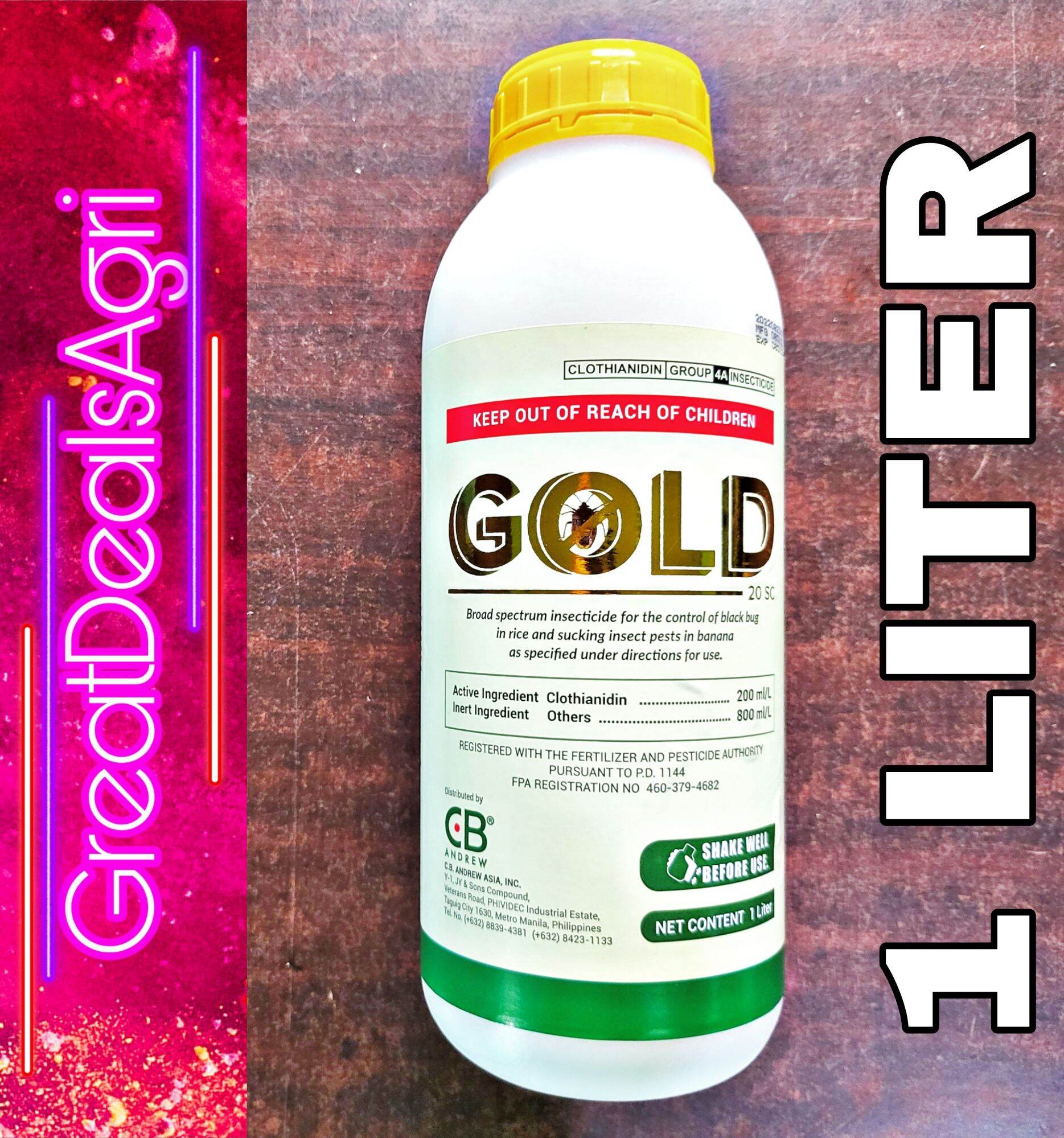 GOLD 20 SC (1 LITER) CLOTHIANIDIN LIQUID INSECTICIDE by C.B. ANDREW ...