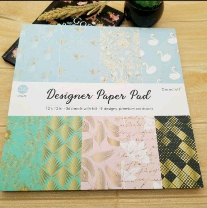 36 sheets 12"×12" designer paper pad premium card stock | Lazada PH