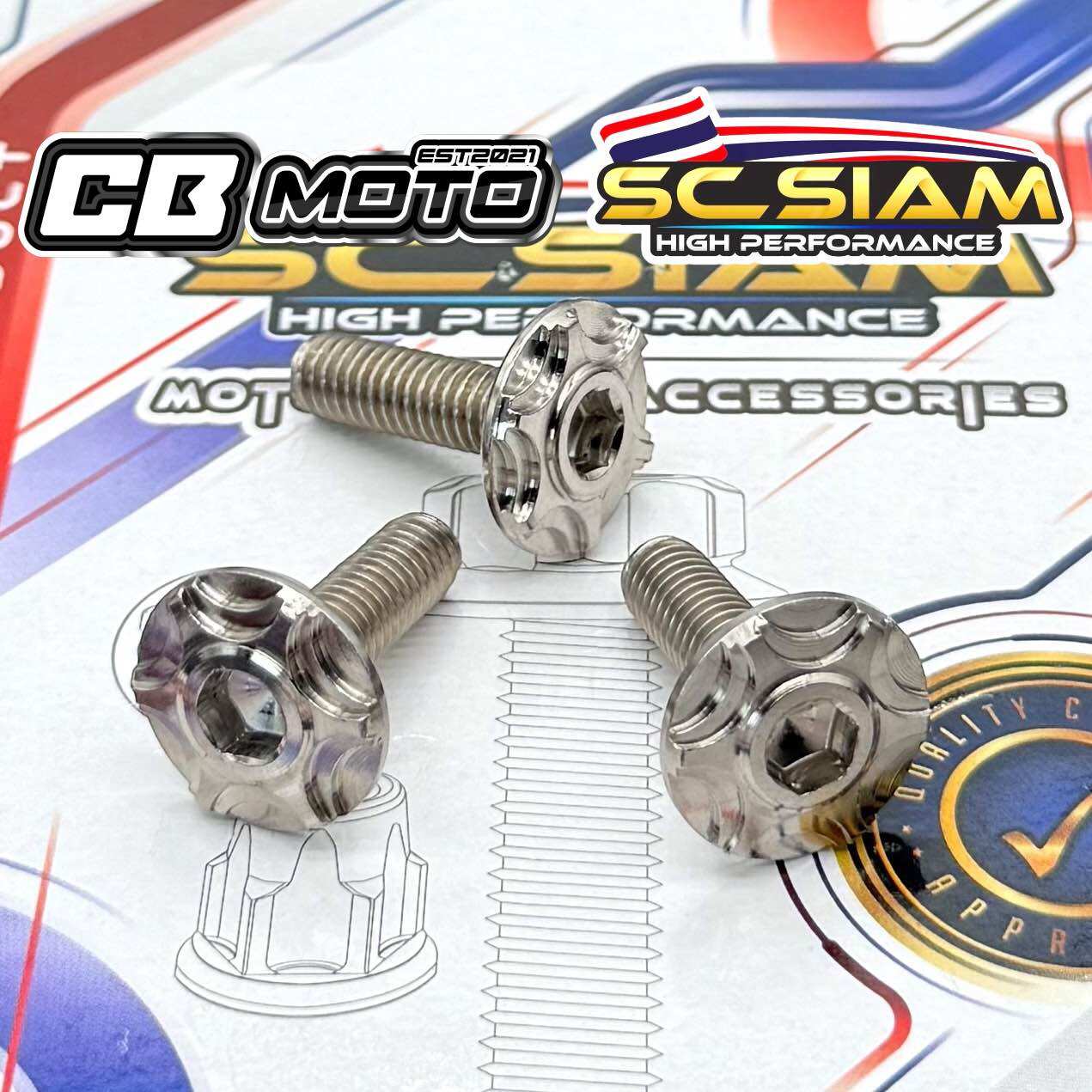HENG / SC SIAM MUFFLER TIP BOLTS FOR CLICK 125 150 V2 V3 CNC TITANIUM ...
