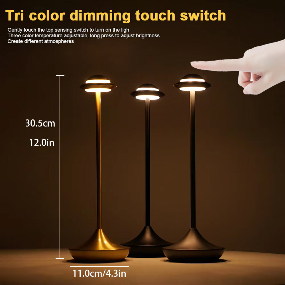 Table Lamp LED Touch Sensor Desktop Night Light Rechargeable Wireless ...