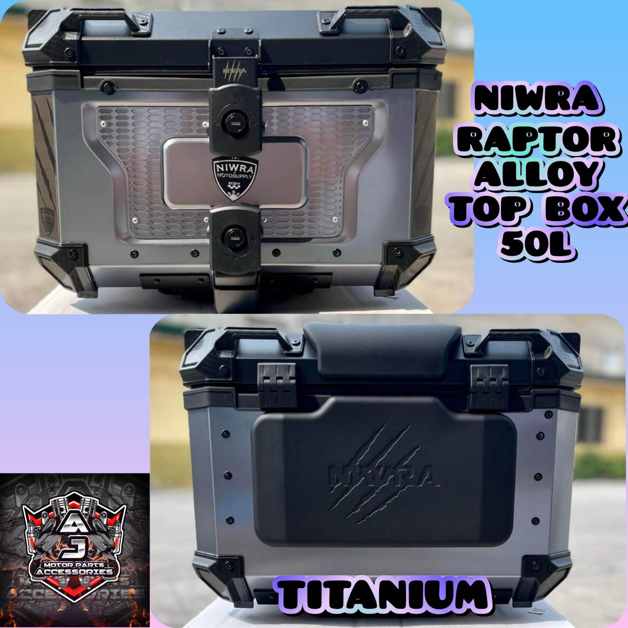 NIWRA BMW AND RAPTOR ALLOY TOP BOX 25L-35L-45L-55L | Lazada PH