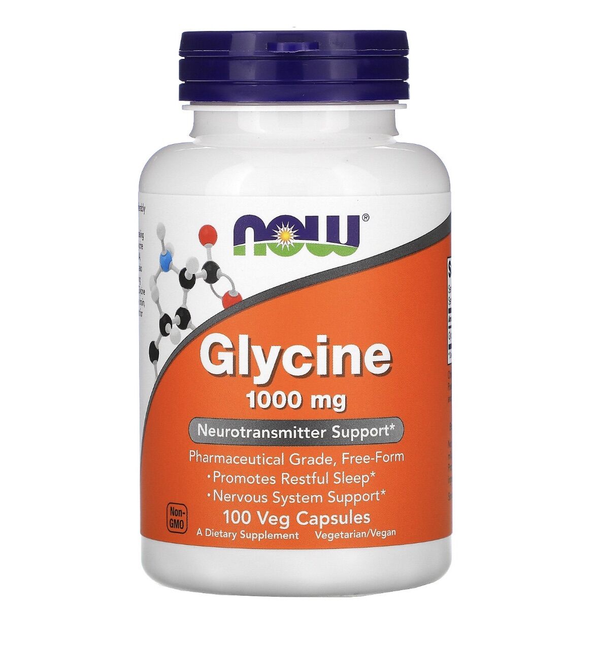 Now Foods Glycine 1000mg 100 veg capsules (Expiration: Feb 2024 ...