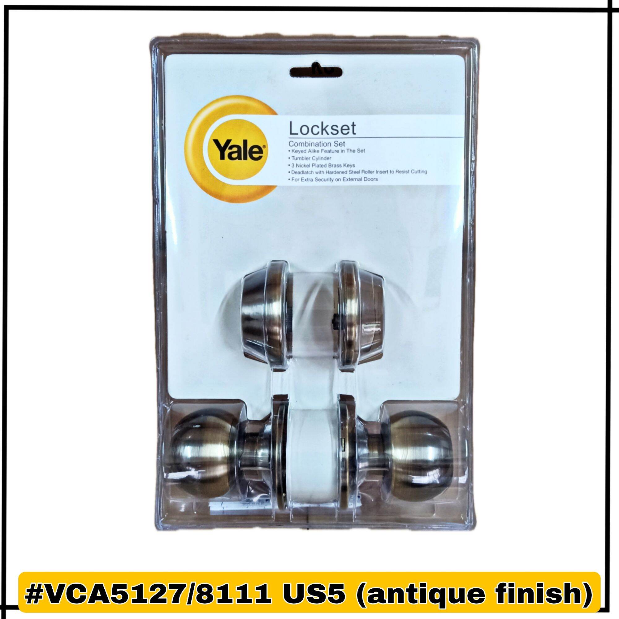 Yale Combo Pack Deadbolt And Lockset Single Cylinder VCA5127/8111 US32D ...