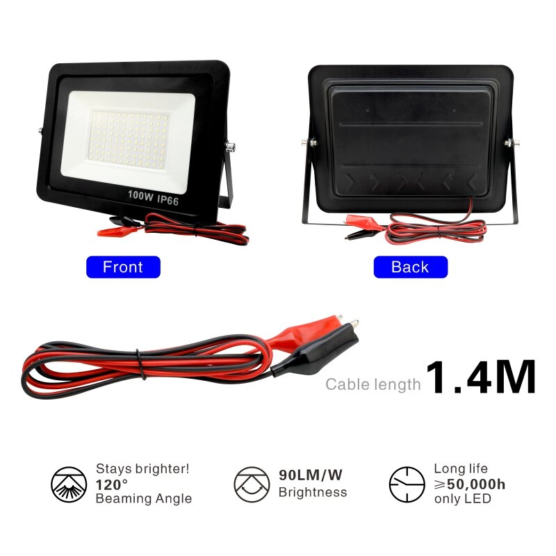 DC12V Led Flood Light 20W 30W 50W 100W Outdoor Floodlight Spotlight IP66 Waterproof Light ...