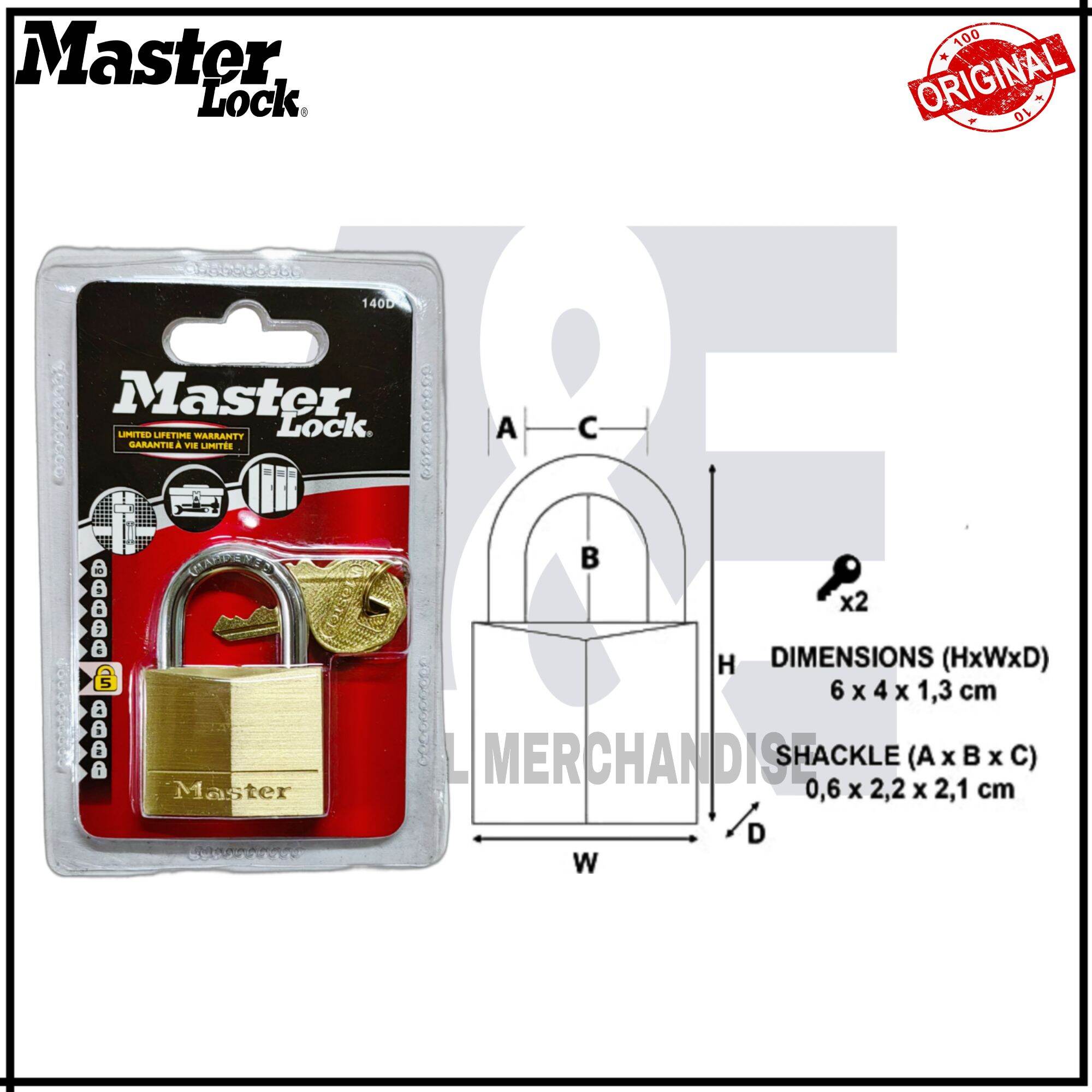 Master Lock Solid Brass Padlock 120D, 130D, 140D, 150D, 160D, 170D | Lazada PH