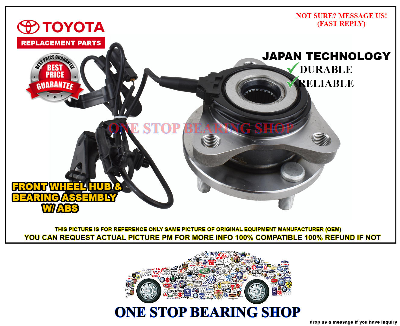 43560-0D050 / H3B-1038.SIG / BRANDNEW JAPAN TECHNOLOGY FRONT WHEEL HUB ...
