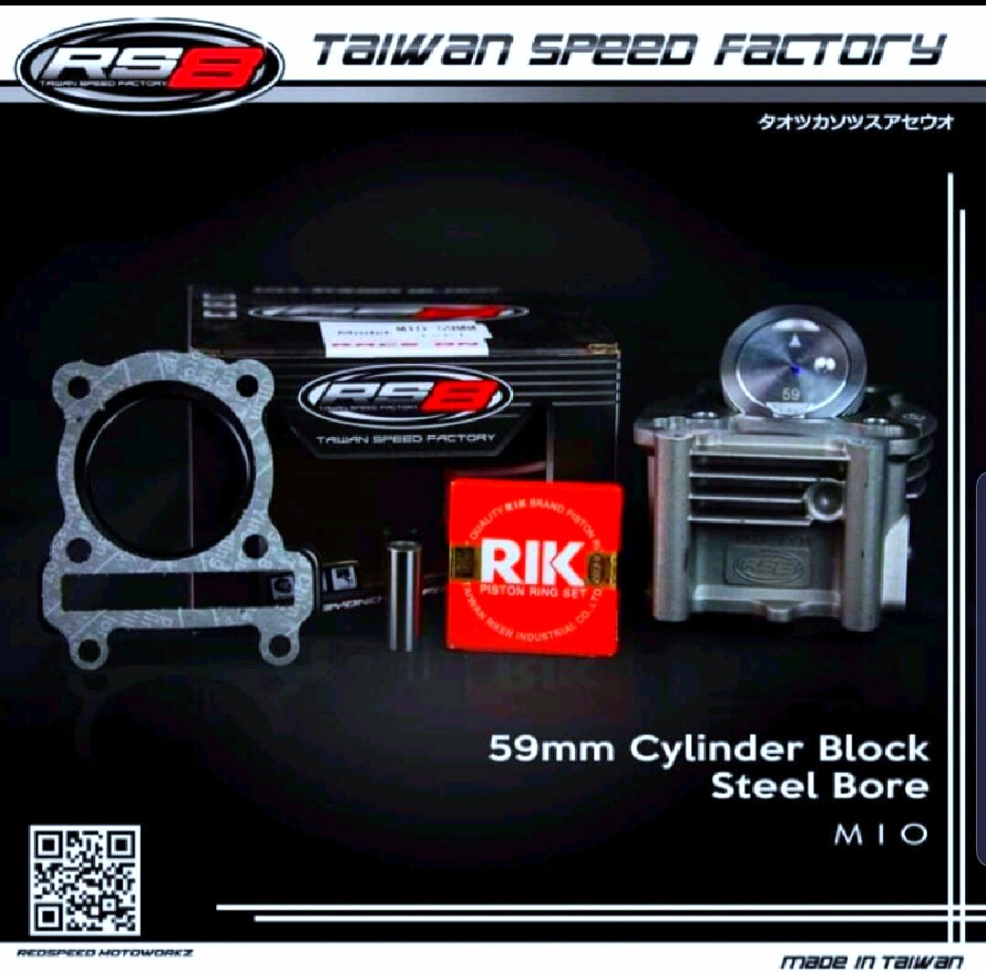 Rs8 Cylinder Block Kit Steel Bore 59mm Mio Sporty/Mio Soulty | Lazada PH