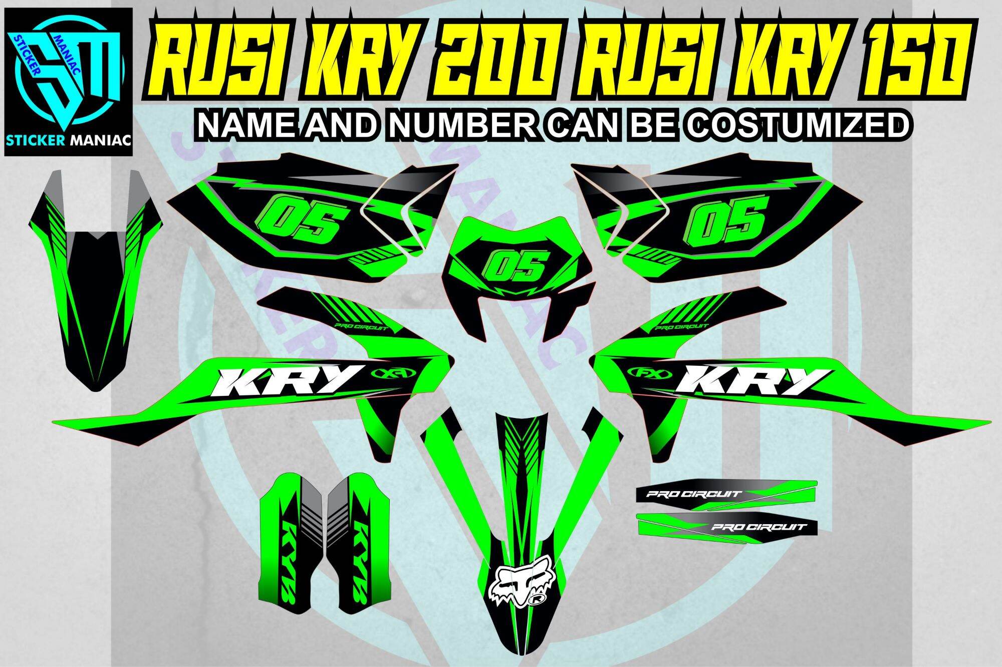 Rusi KRY 200, Rusi KRY 150 full body decals | Lazada PH