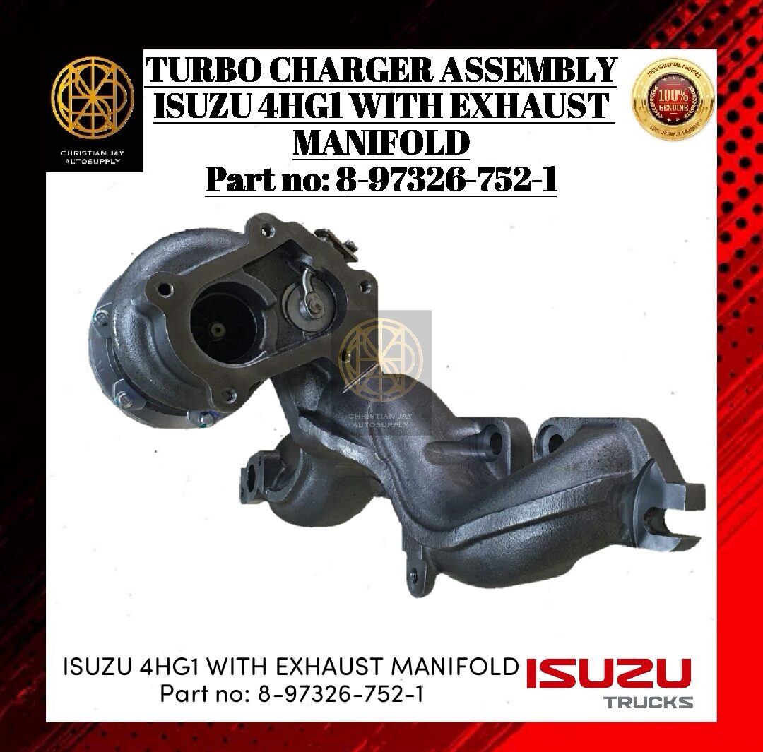 TURBO CHARGER ASSEMBLY ISUZU 4HG1 WITH EXHAUST MANIFOLD PART NO: 8 ...