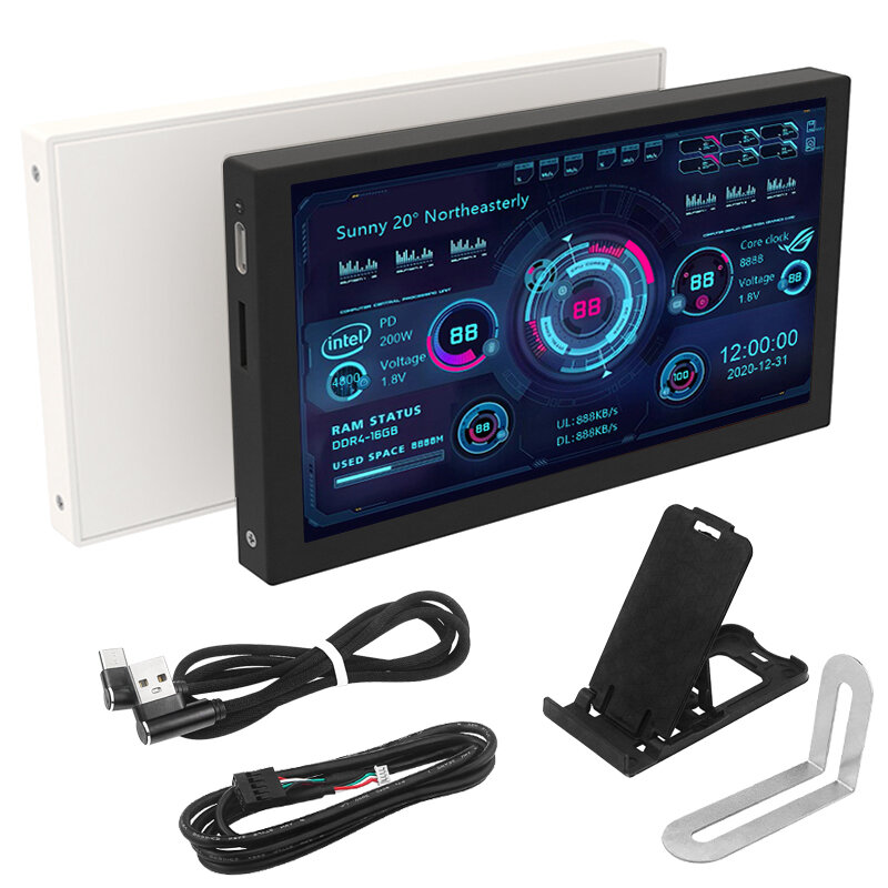 TURZX 5 Inch USB Type-C Secondary Screen 800*480 IPS LCD Computer CPU ...