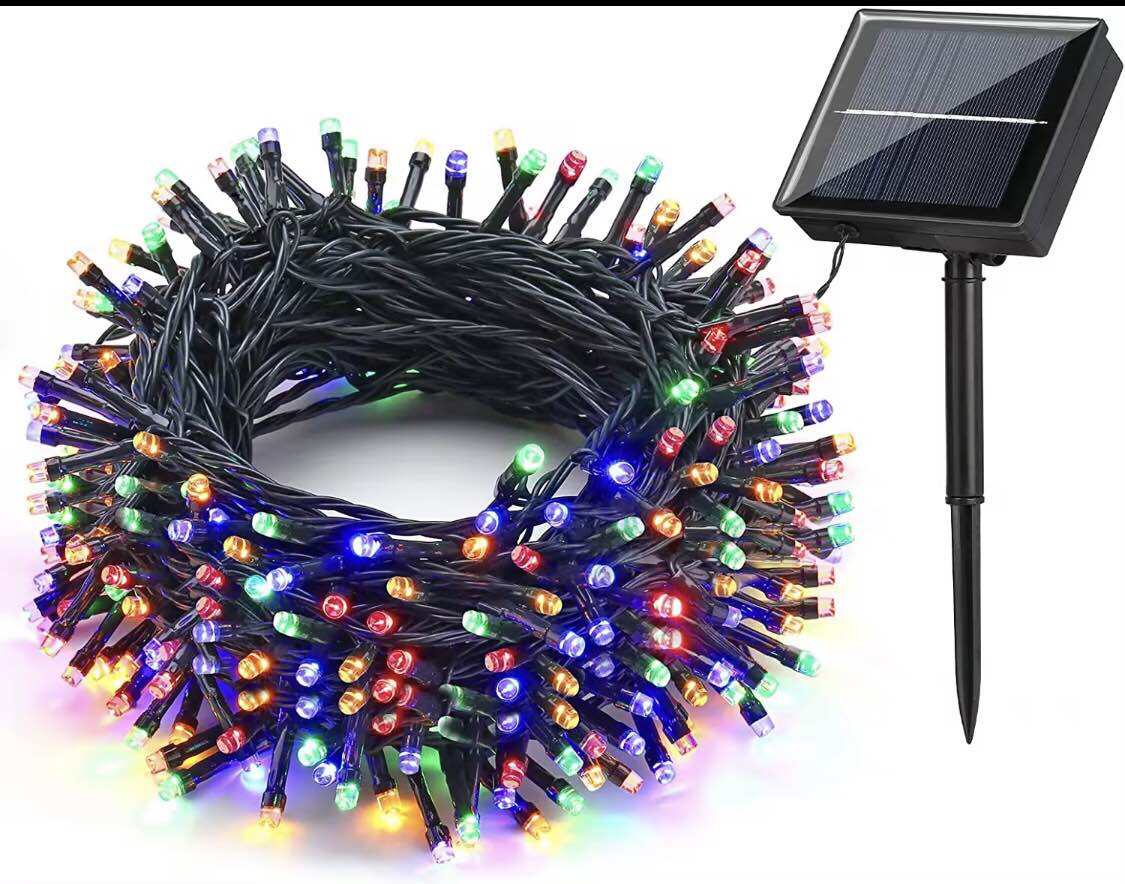 MultiColor String Lights Outdoor 12 Meter 100 LED Solar Powered ...