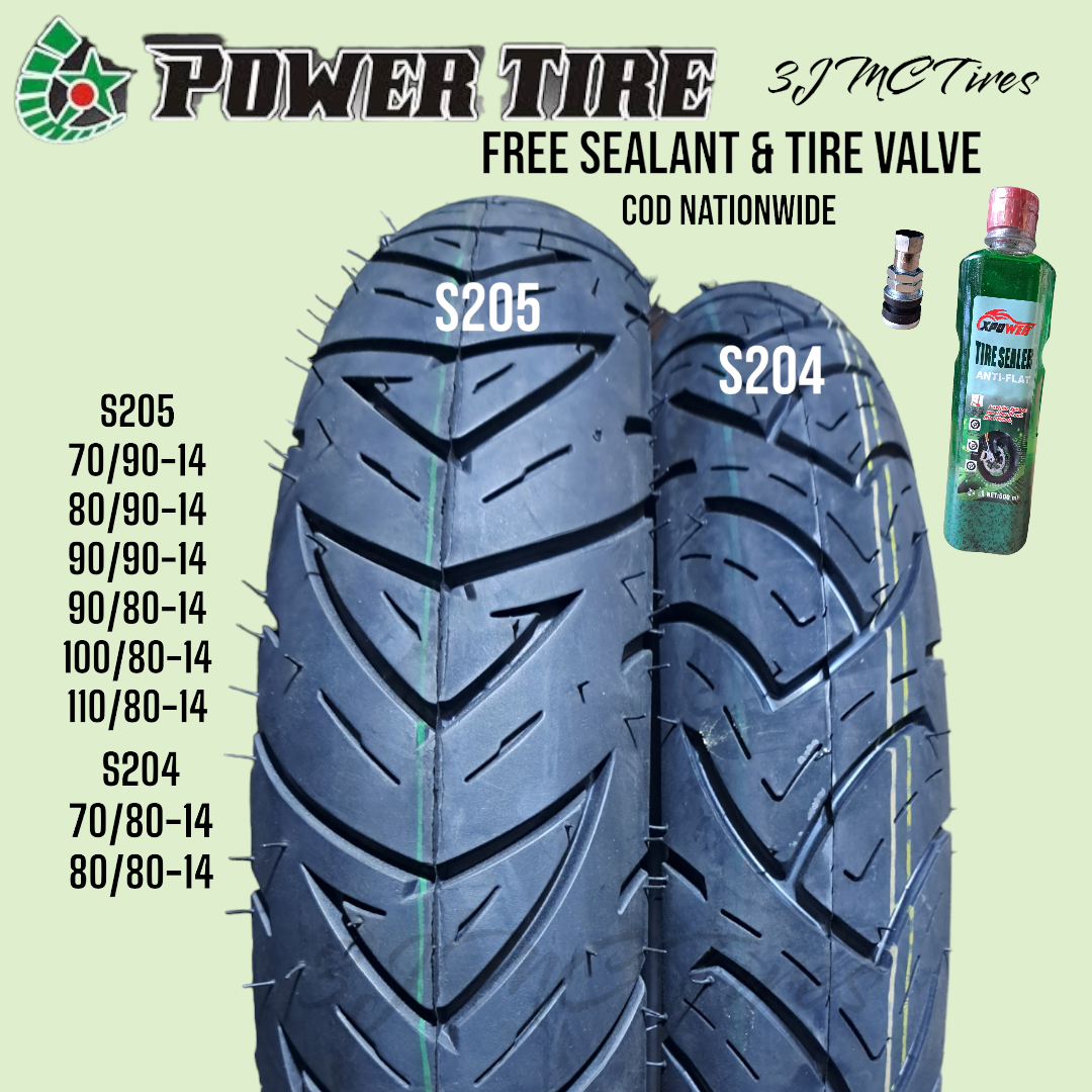 Heavy Duty tire Powertire brand by set 14" for scooter type motorcycle ...