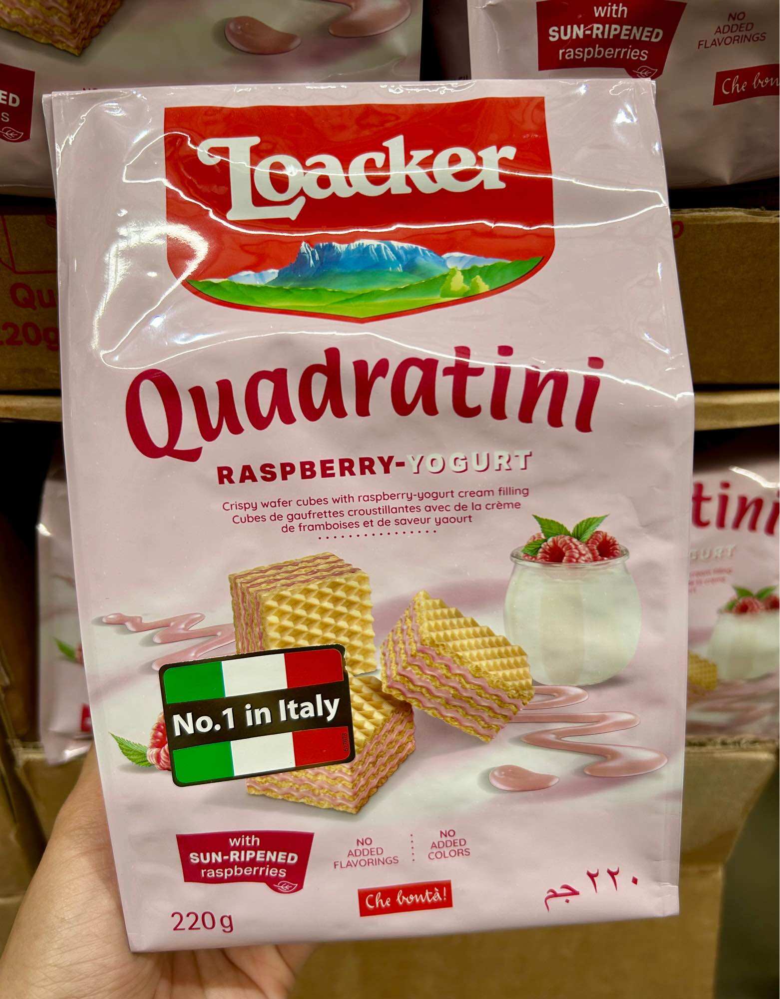 Loacker Quadratini Raspberry Yoghurt Wafer 220g | Lazada PH