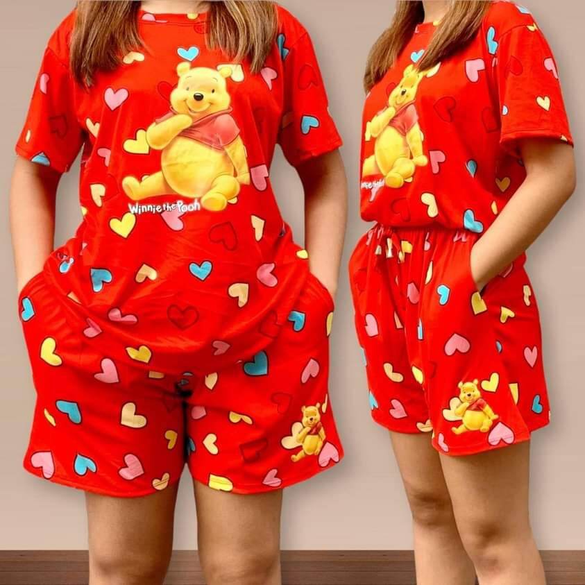 🔥PLUSSIZE POOH TERNO SHORT🔥 | Lazada PH