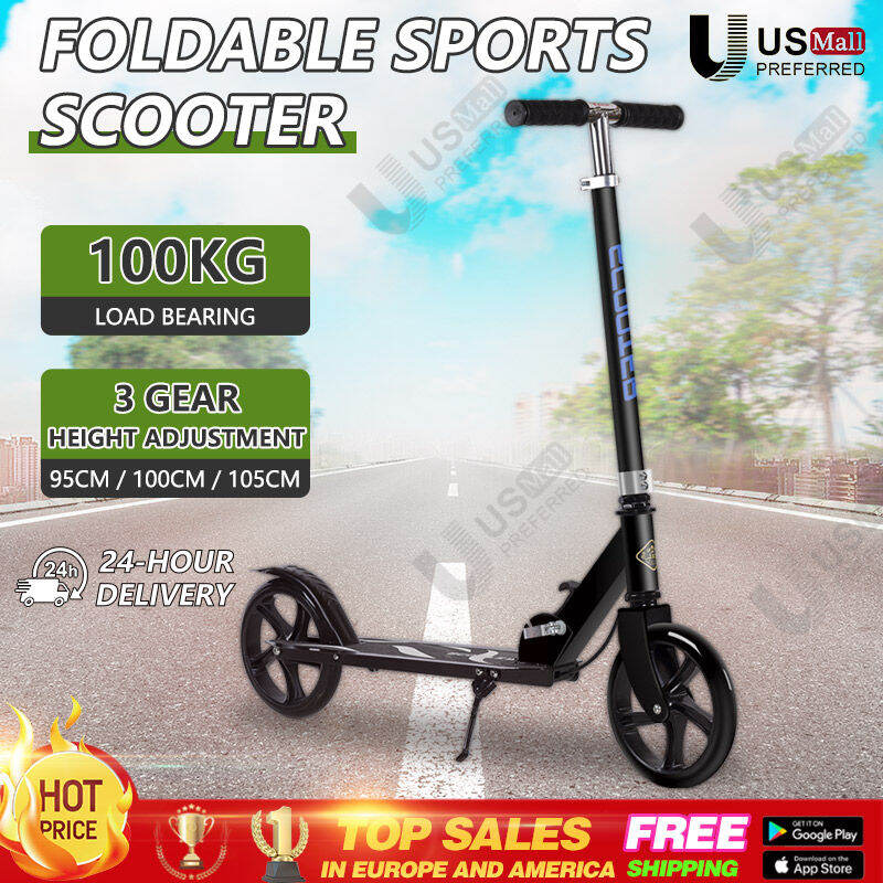 Scooter For Adult Teenager And Kids Height Adjustable Wide Deck Rear ...