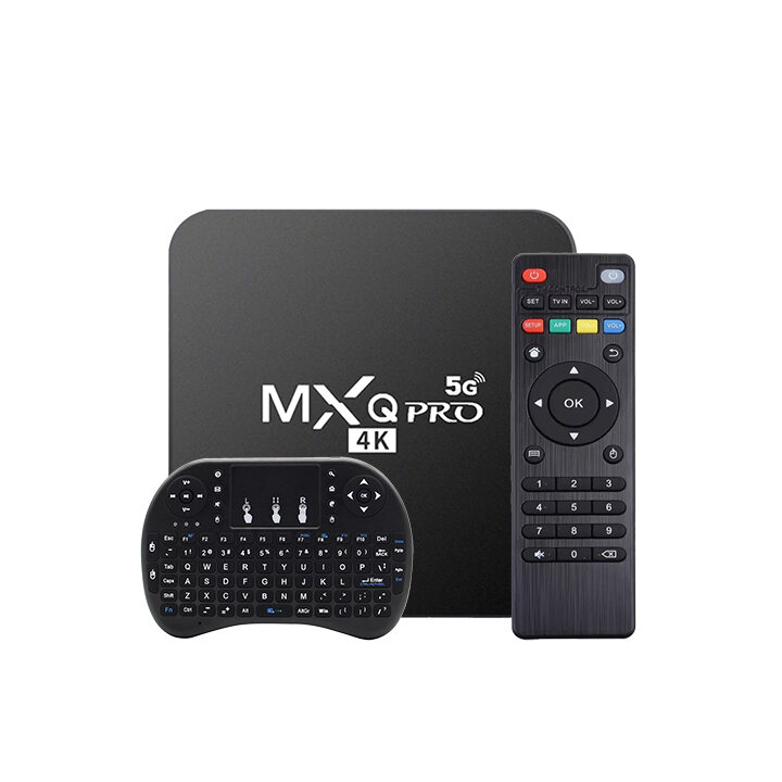 MX Q 5G 4K 8+128G Ultra HD TV Box Wireless Wifi Quad Core Android 9.0 Version + I8 Mini Keyboard ...