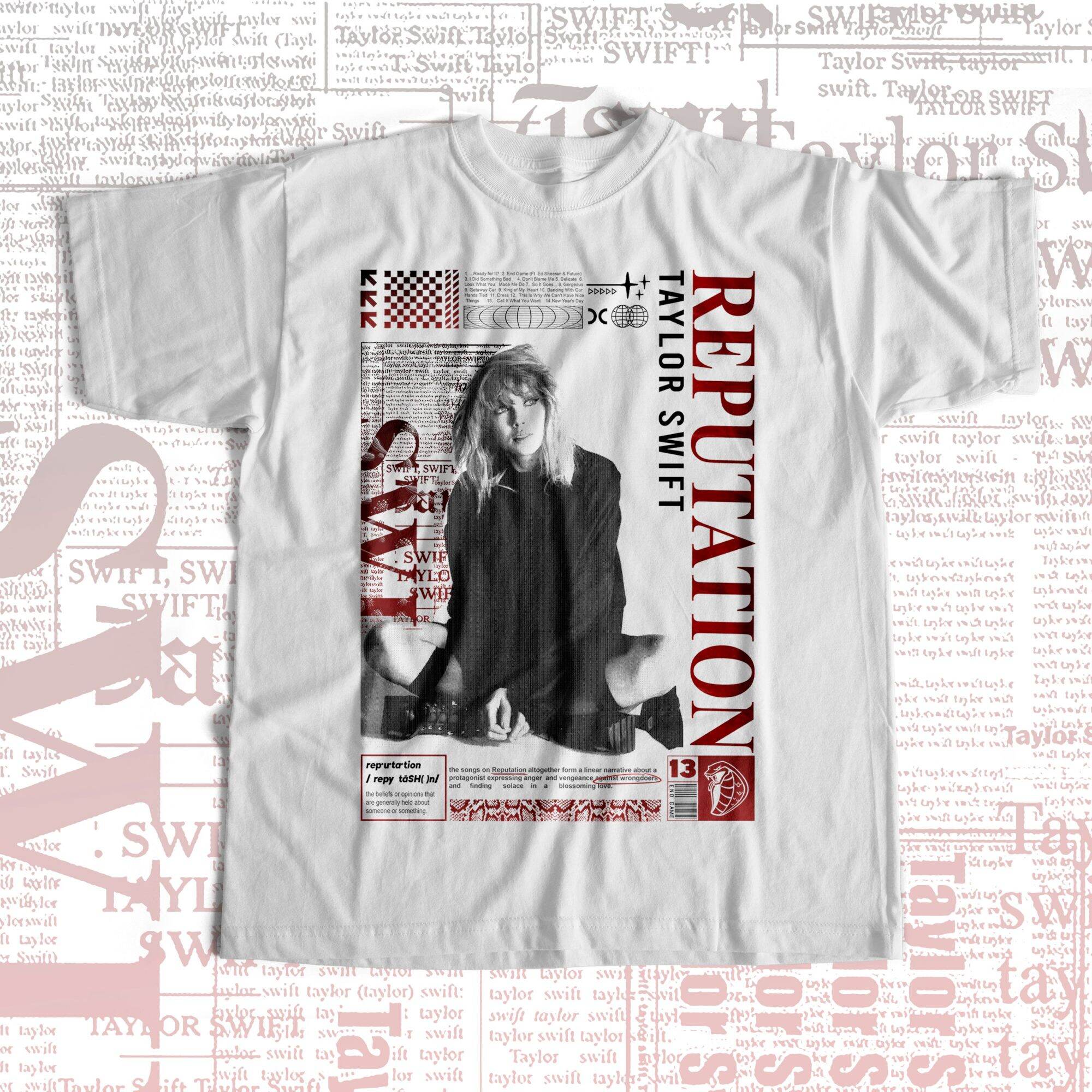 TAYLOR SWIFT REPUTATION INSPIRED BRUTALISM CONCEPT GRAPHIC UNISEX TEE