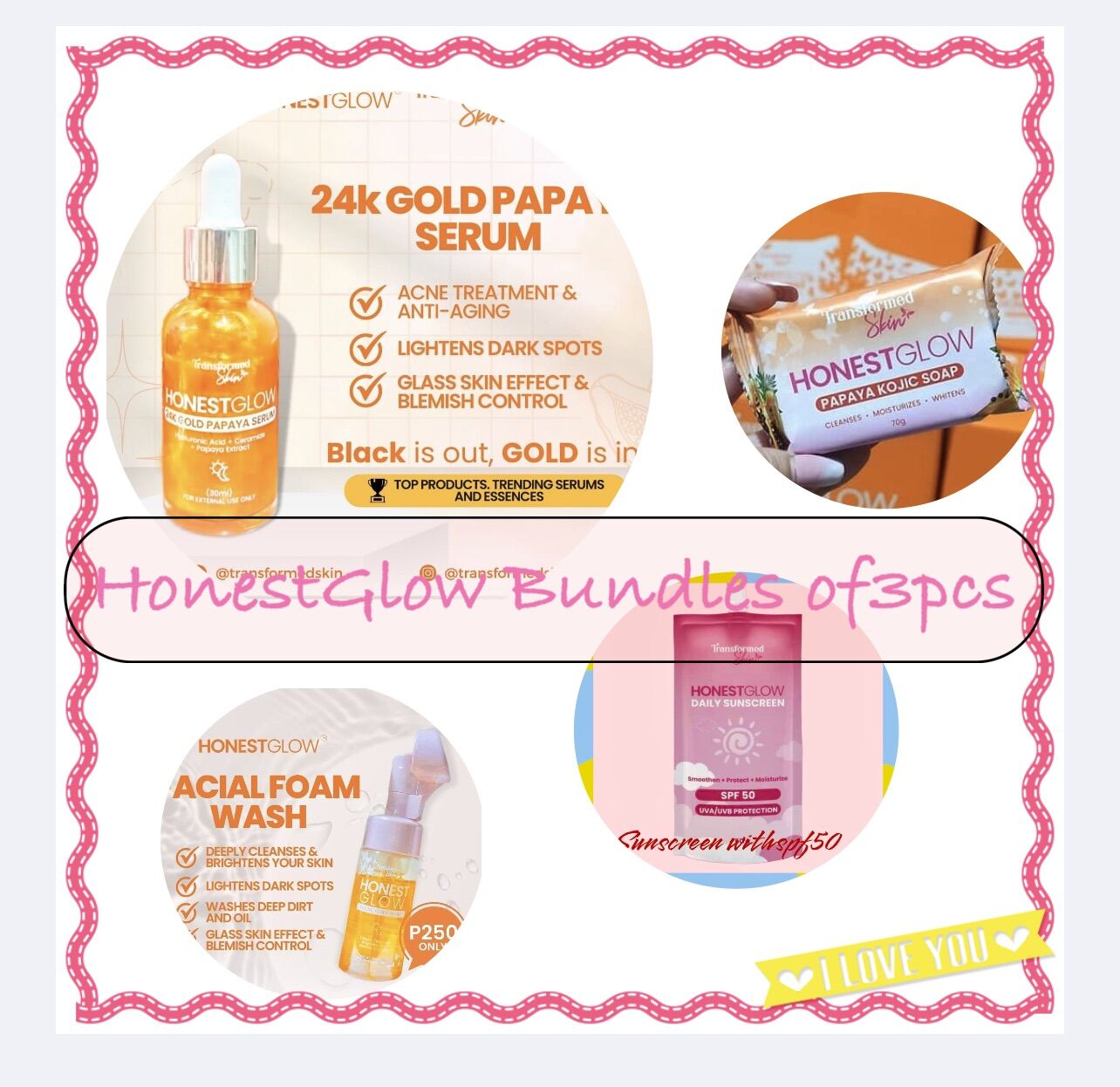 HonestGlow bundles of3pcs with free kojic soap70grms | Lazada PH