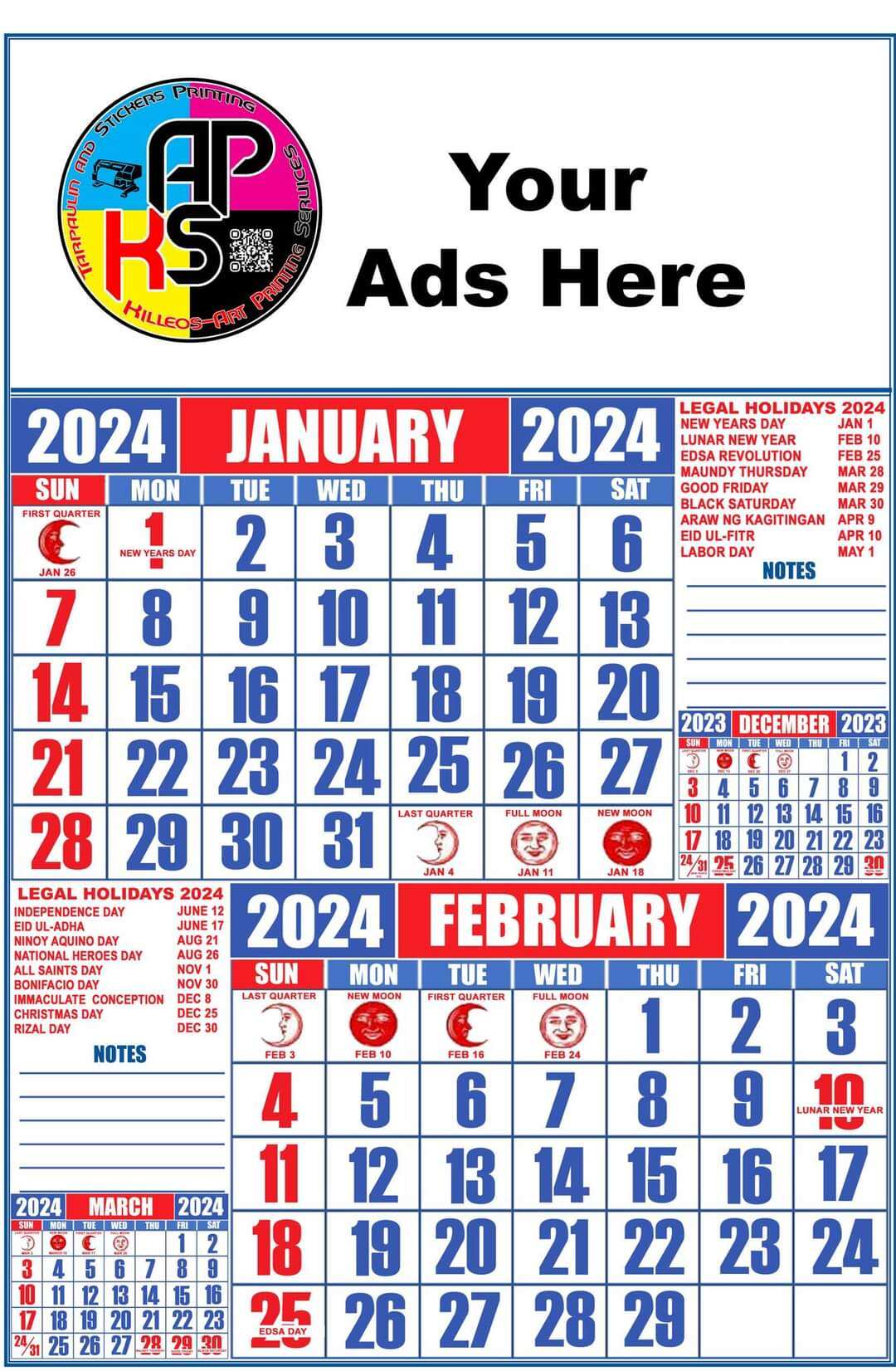 Free Layout Commercial calendar for 2024 | Lazada PH