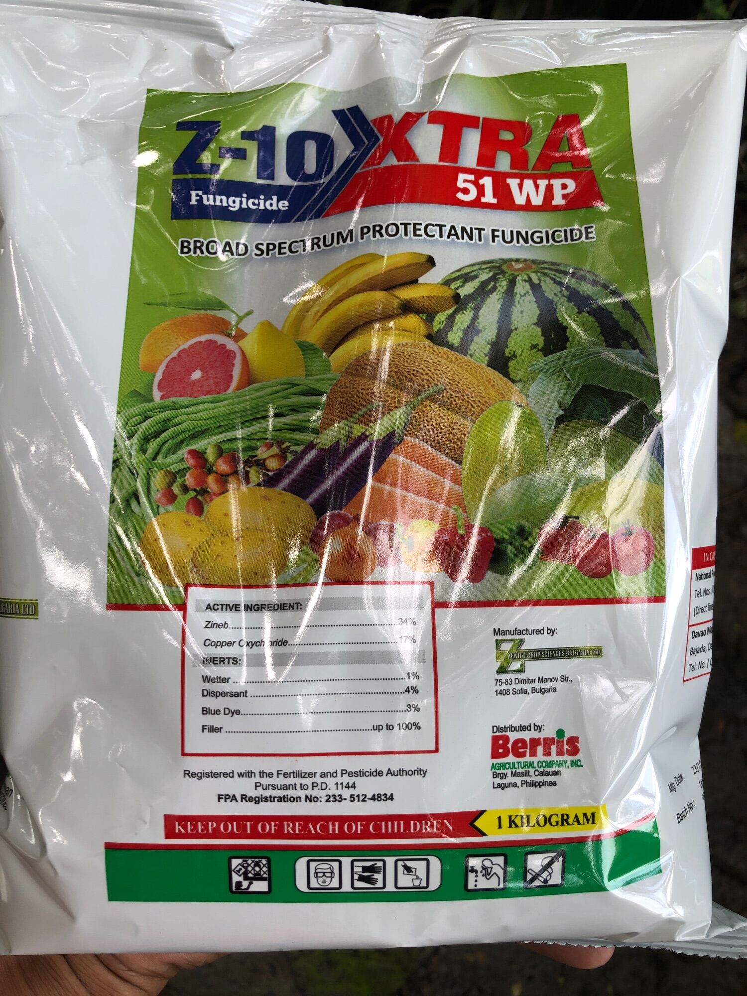 Z-10 Xtra Fungicide, Copper and Zinc Base 1 kilo control and protect ...