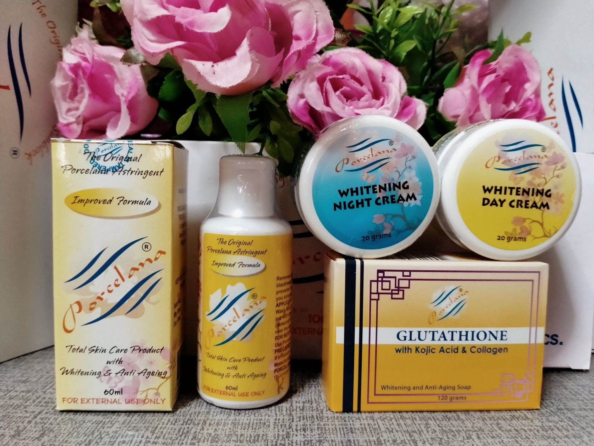 Porcelana Original Set of Improved formula day cream night cream Glutathione with kojic acid and collagen Lazada Lazada PH