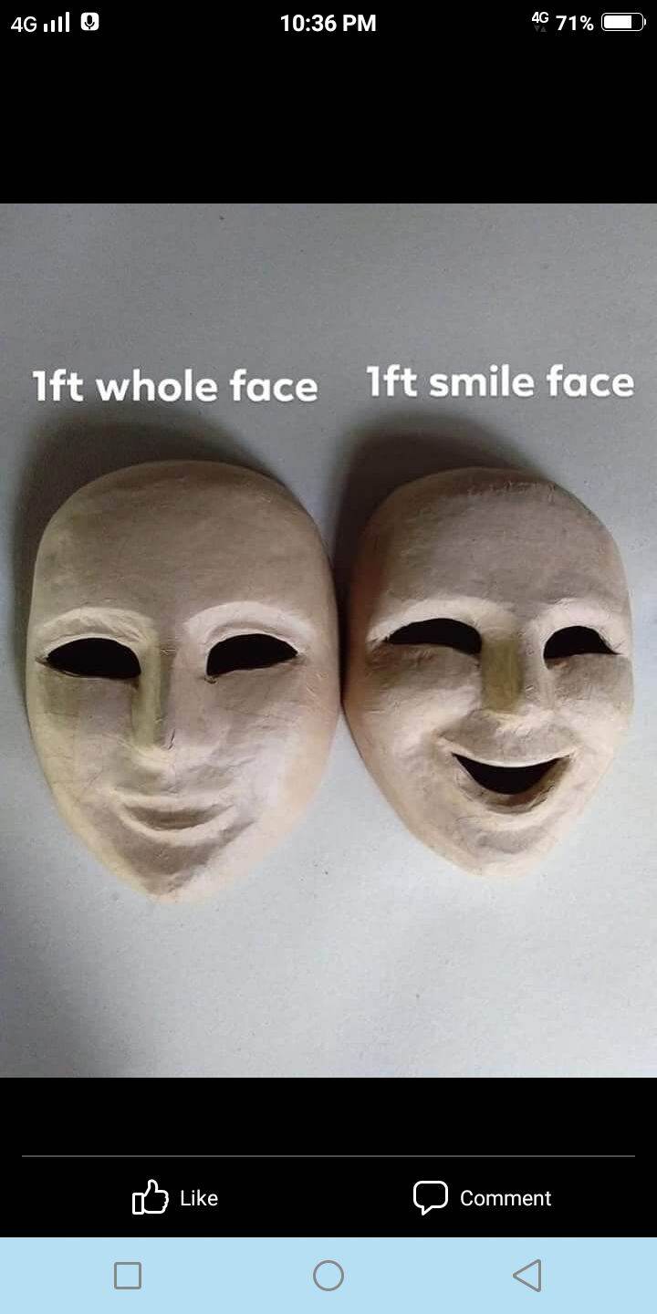 Paper Mache Maskara Full Or Smile Face Mask And W simple Design paper-mache-maskara-full-or-smile-face-mask-and-w-simple-design