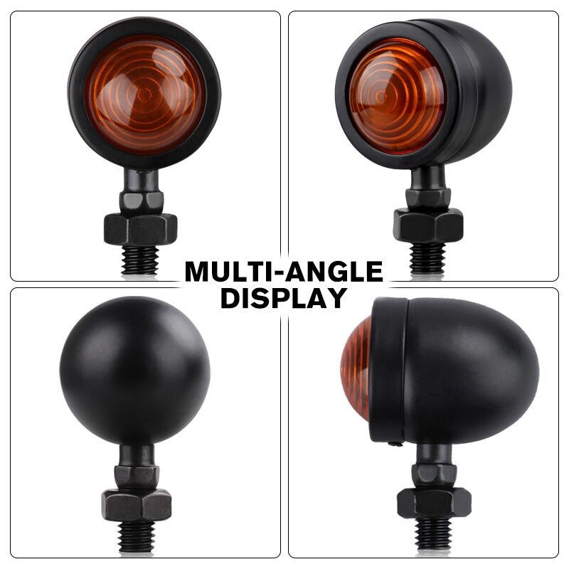 Universal 12V Retro Metal Blinkers Single Wire Clignotant Motorbike ...