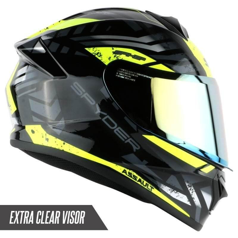 SPYDER Spike 2 Assault Series 8 Single Visor Helmet + Free Extra Clear ...