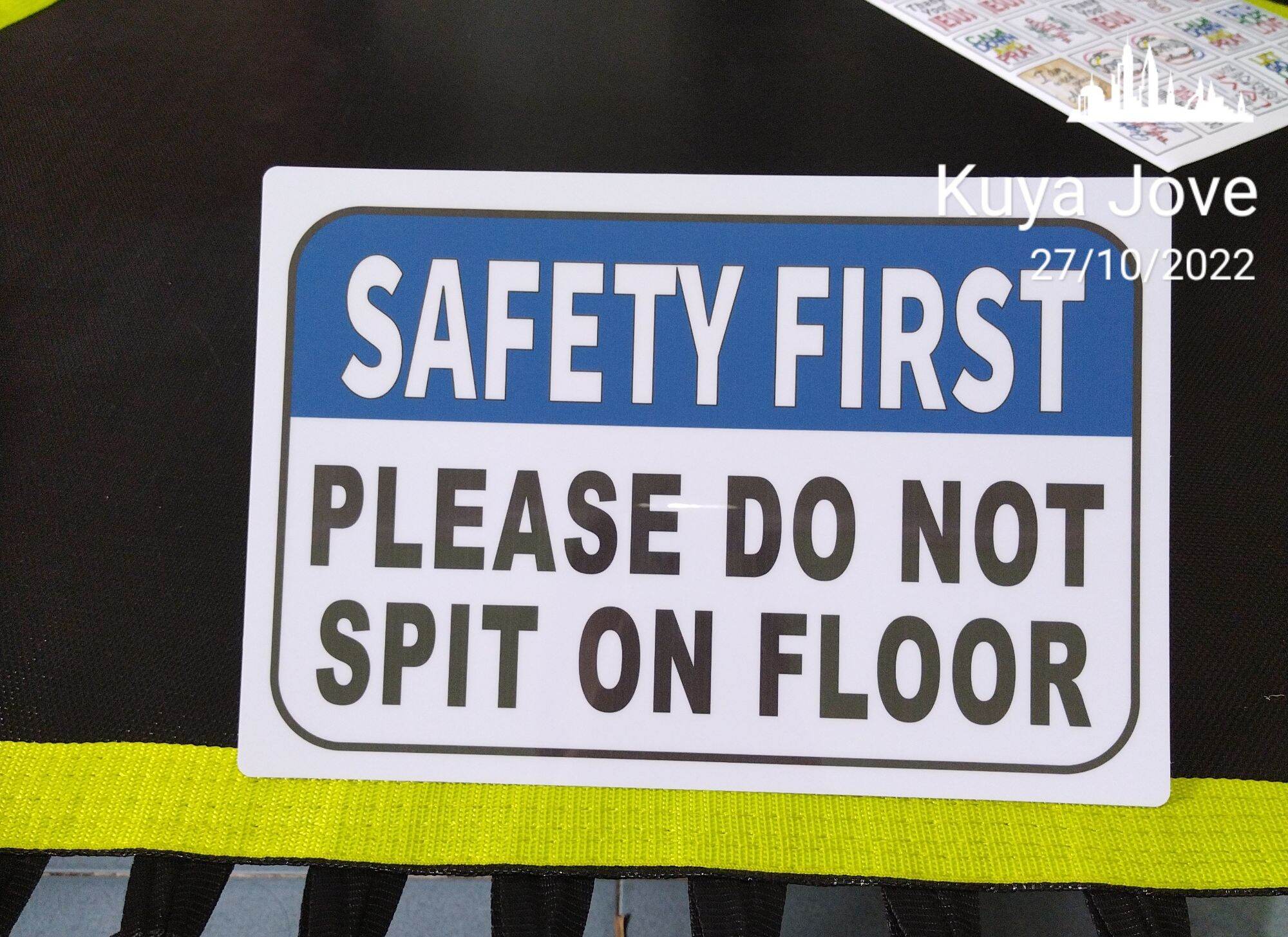 Safety First Please Do Not Spit on Floor Signage PVC Plastic Size 7 ...