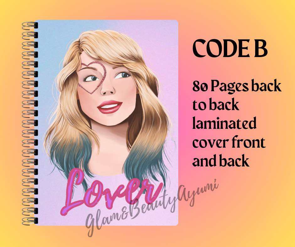 TAYLOR SWIFT NOTEBOOK LAMINATED COVER TAYLOR COLLECTIBLES SWIFTIES ...