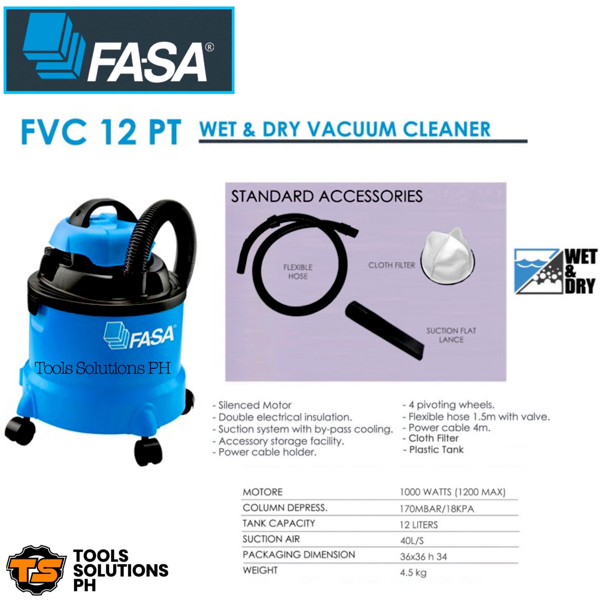 FASA Wet & Dry Vacuum Cleaner FVC12PT | Lazada PH