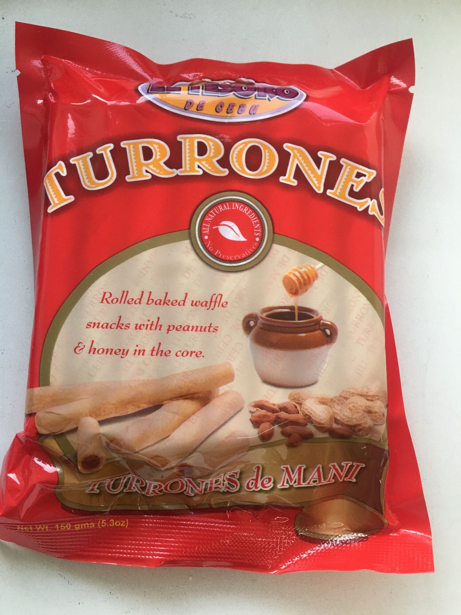 Turrones de Mani Cebu pasalubong 150g Rolled baked waffle snacks with ...